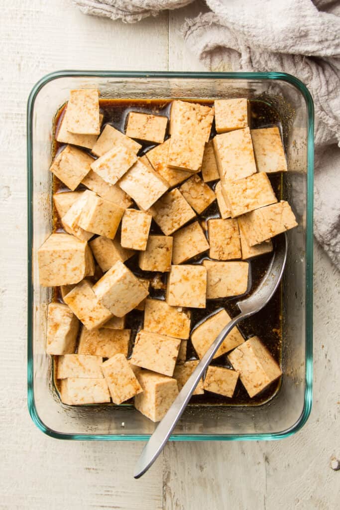 Sesame Ginger Marinated Tofu - Connoisseurus Veg