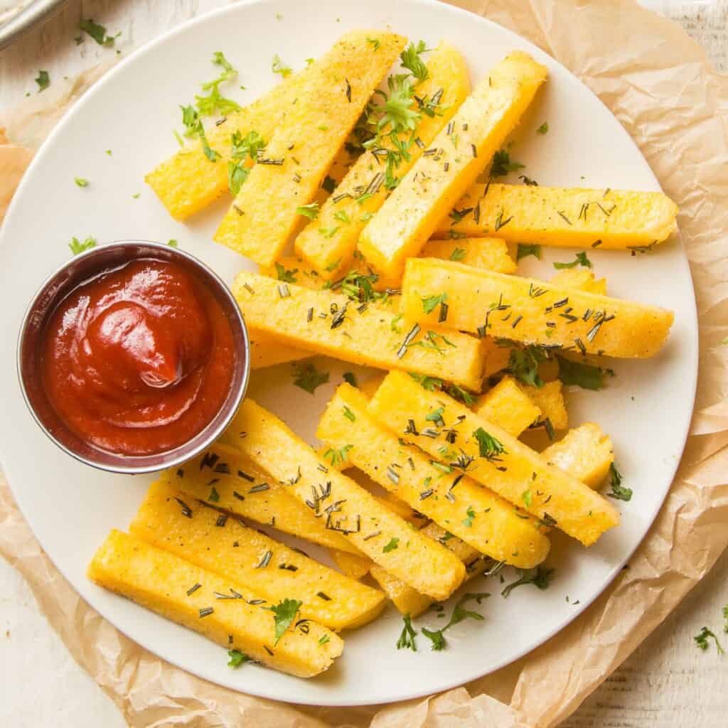 Herbed Polenta Fries - Connoisseurus Veg
