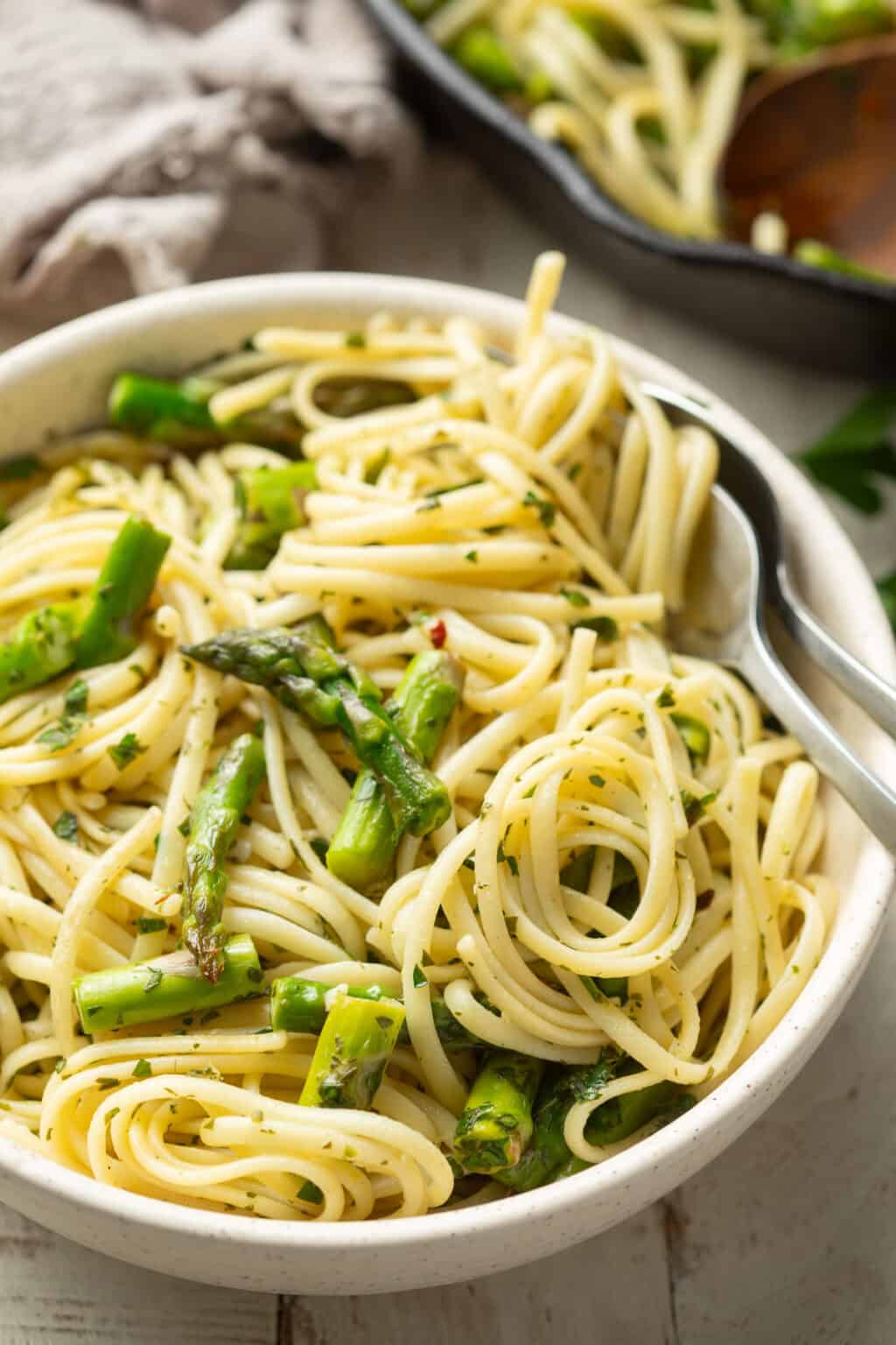 Pasta Gremolata with Asparagus - Connoisseurus Veg