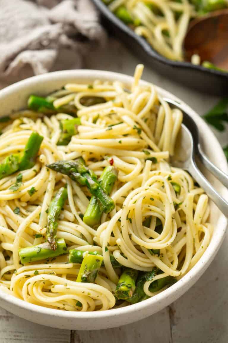 Pasta Gremolata with Asparagus - Connoisseurus Veg