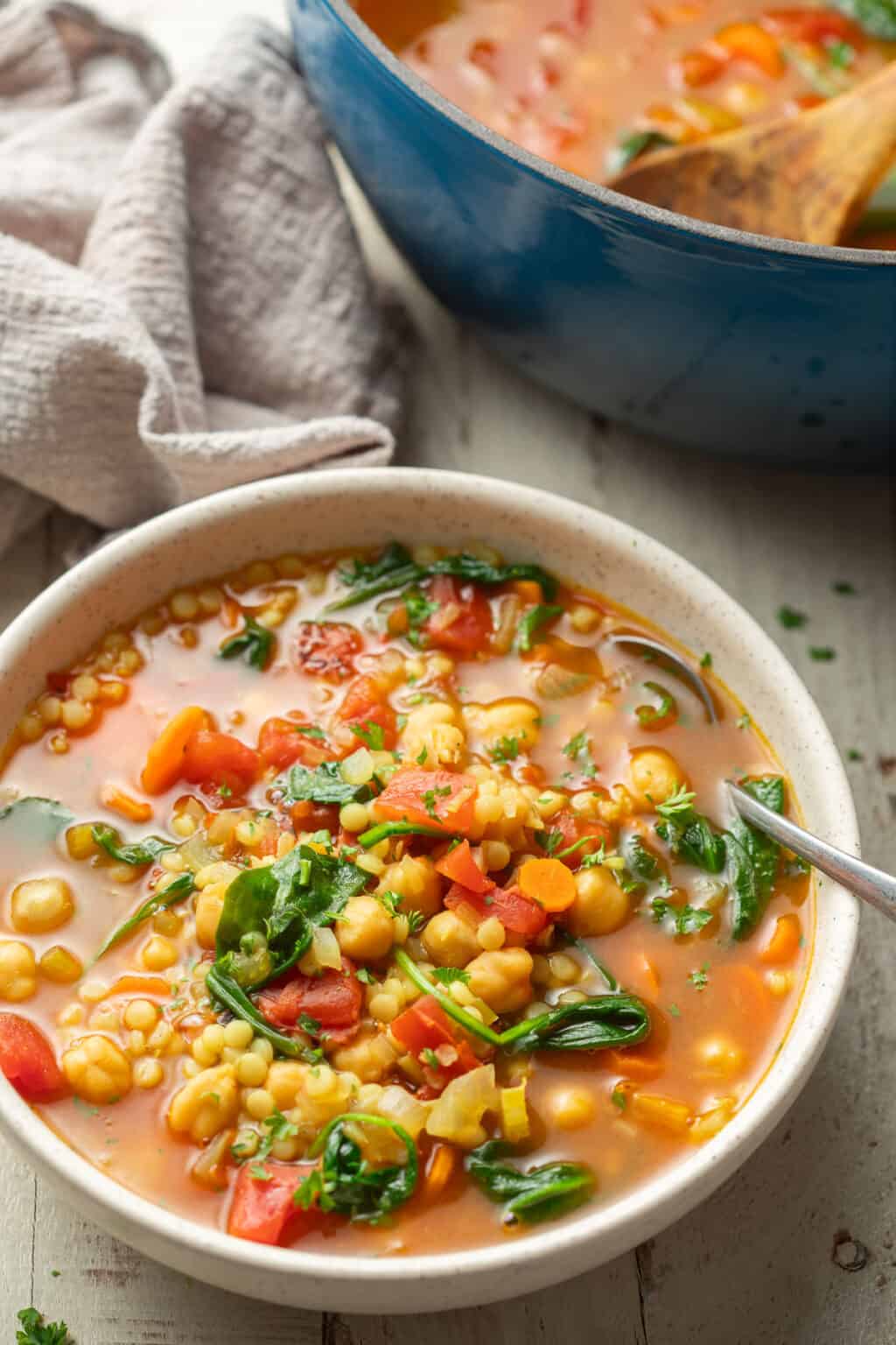Pearl Couscous Soup - Connoisseurus Veg