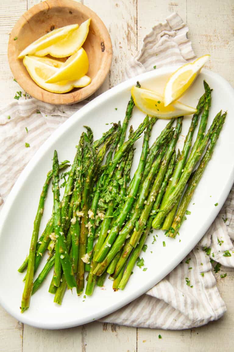 Garlic Roasted Asparagus - Connoisseurus Veg